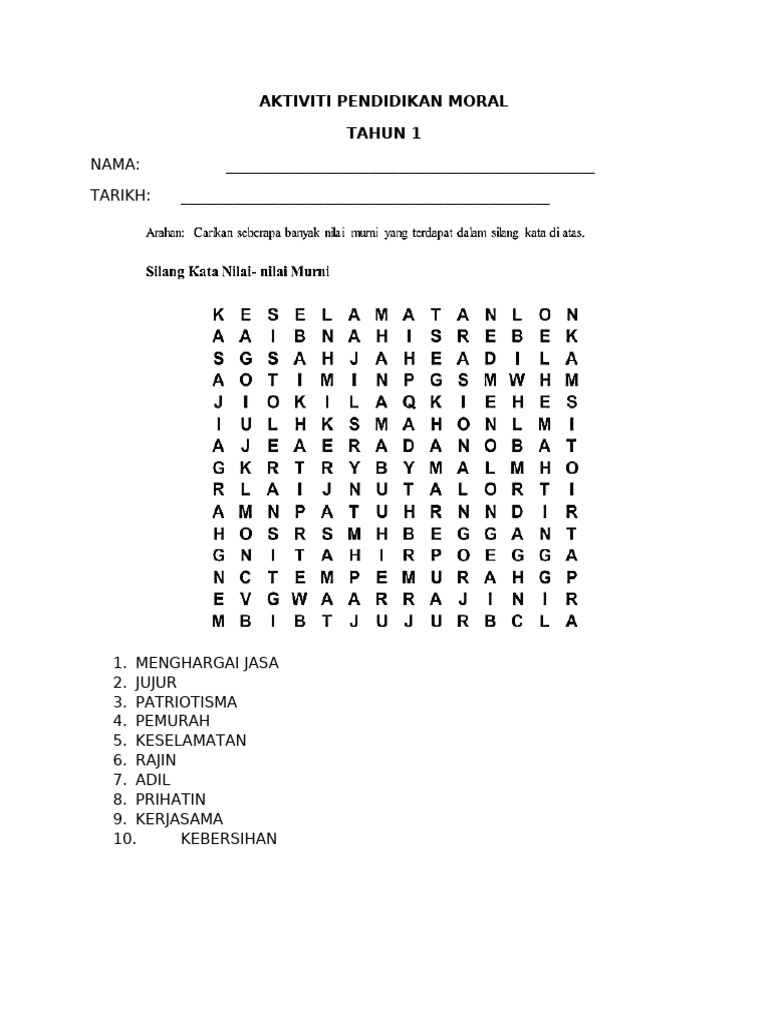 Aktiviti Pendidikan Moral | PDF