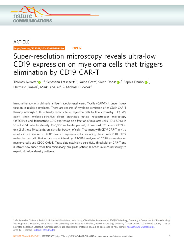 Nerreter-2019-Super-resolution Microscopy Reve | PDF | Multiple Myeloma ...