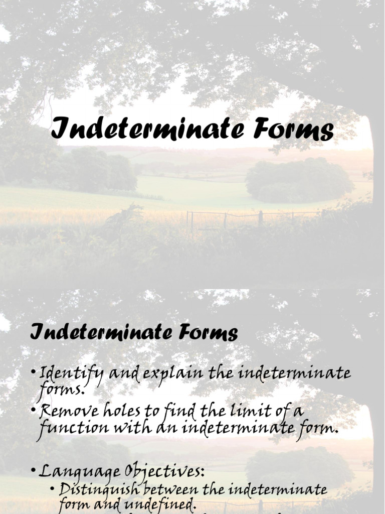 Indeterminate Forms | PDF | Career & Growth | Teaching Methods & Materials