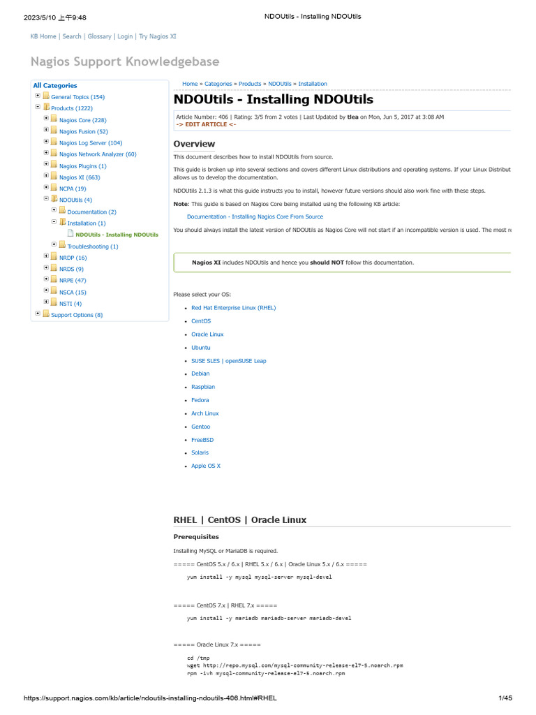 NDOUtils - Installing NDOUtils | PDF | Sudo | My Sql