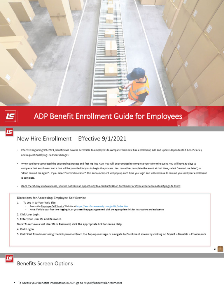 ADP Employee Instruction Guide For Benefit - 090821 | PDF | Login ...