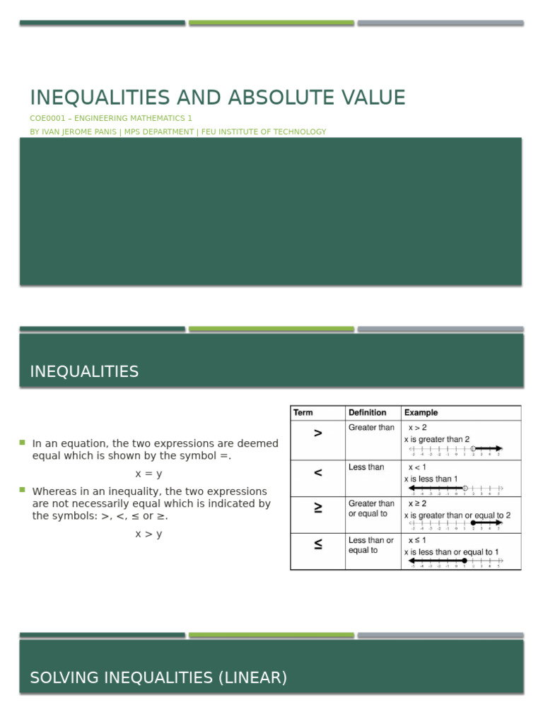 Inequalities and Absolute Value Explained | PDF | Science & Mathematics ...