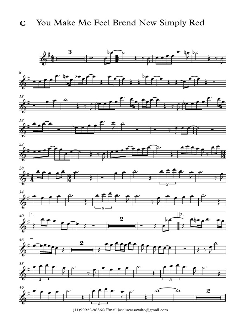 You Make Me Feel Brend New Simply Red - C - Partitura Completa | PDF