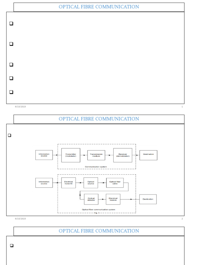 Fiber Optic Comm | PDF | Optical Fiber | Dispersion (Optics)