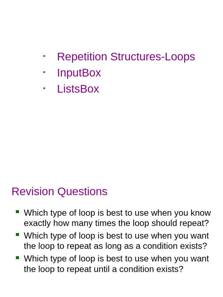 JK VB NET 6 Repetition Structures Loops | PDF | Control Flow | Software ...
