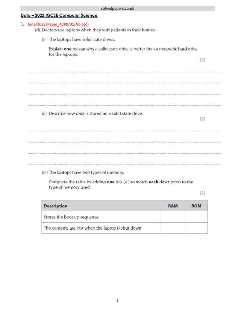 2022 Data IGCSE Edexcel CS | PDF