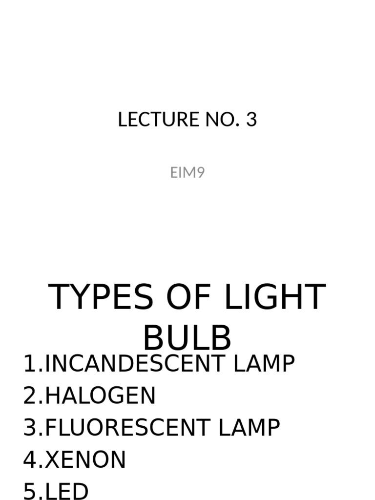 Types of Light Bulb | PDF