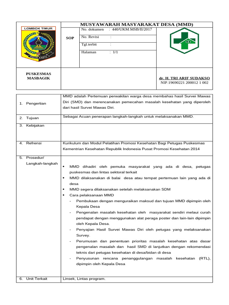 Sop MMD | PDF