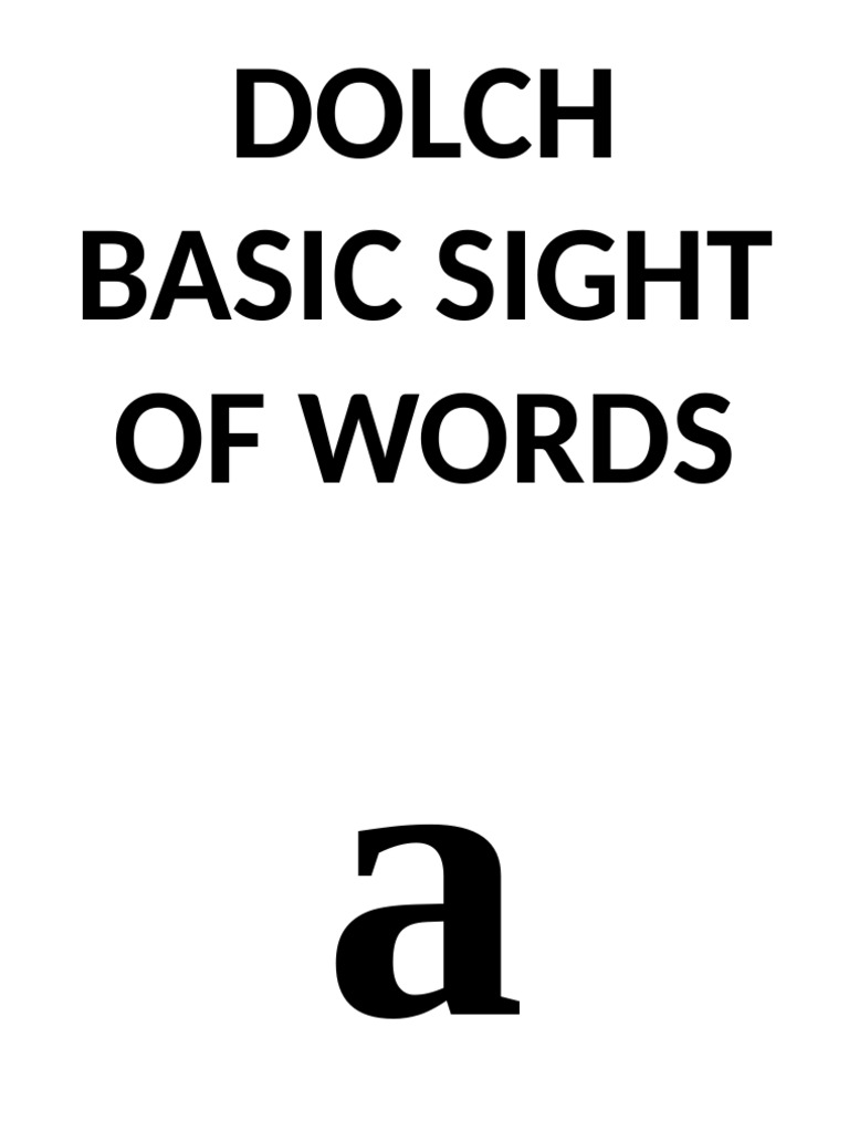Dolch Basic Sight of Words PPT 1 | PDF
