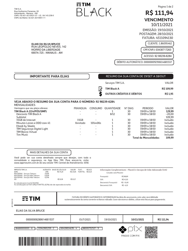 Modelo - Tim - Am - 6 | PDF | Bancos