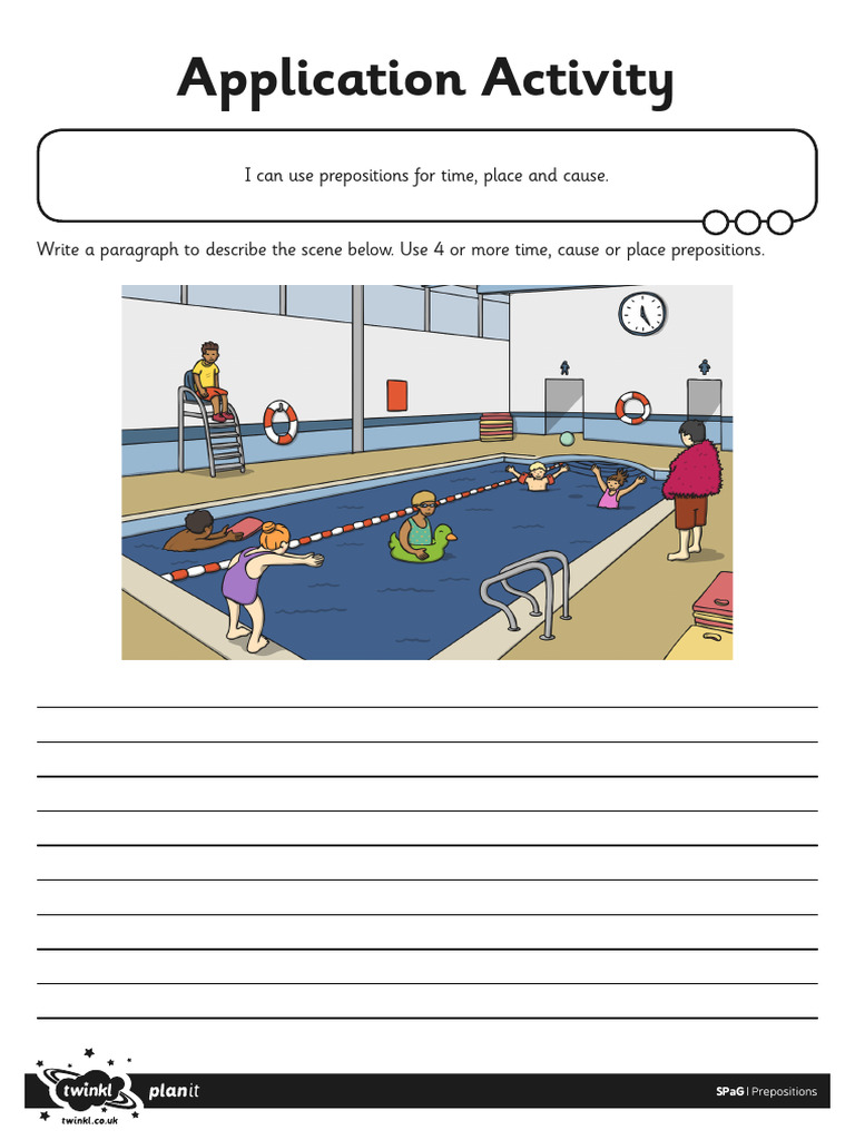 Preposition Writing Activity | PDF