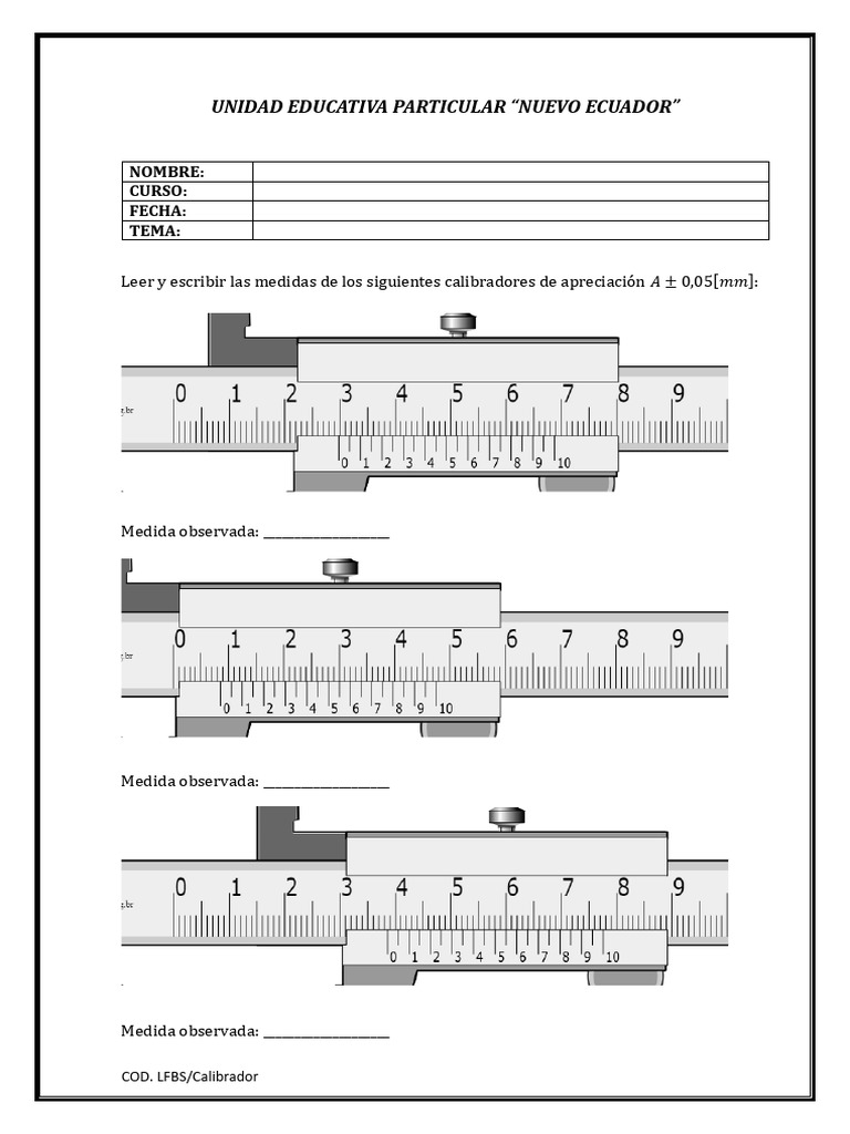 Calibrador Deber | PDF