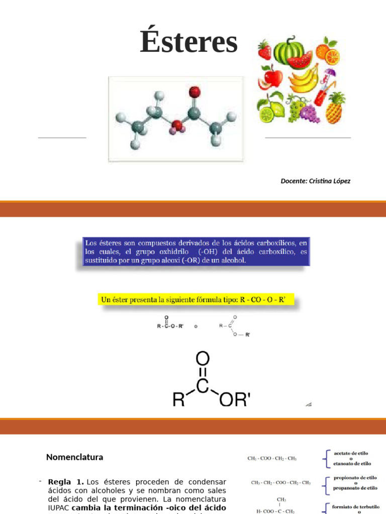 ÉSTERES | PDF | Ester | Sustancias químicas