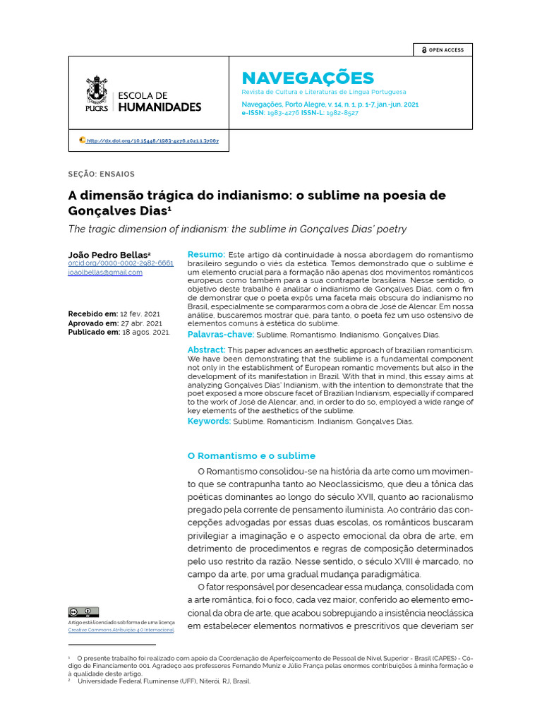 A Dimensao Tragica Do Indianismo o Subli | PDF | Romantismo | Estética