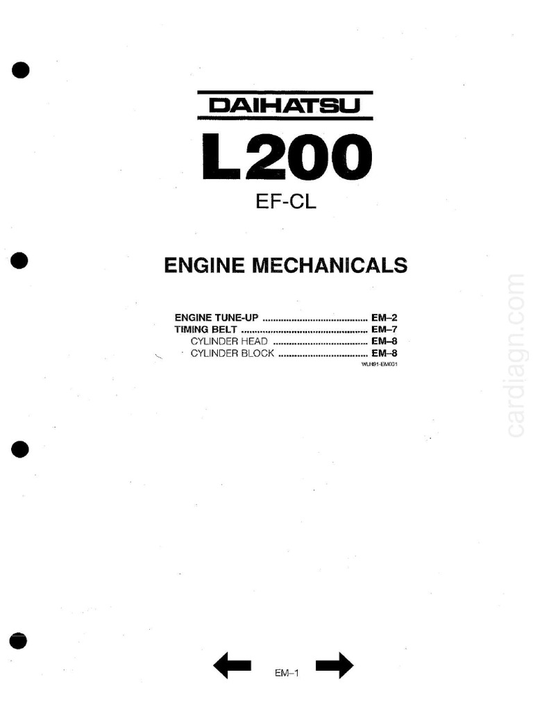 Daihatsu L201 Mechanical System | PDF