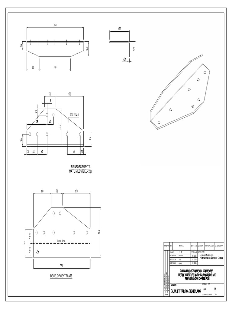 Gambar Reinforcement A Sidemember | PDF