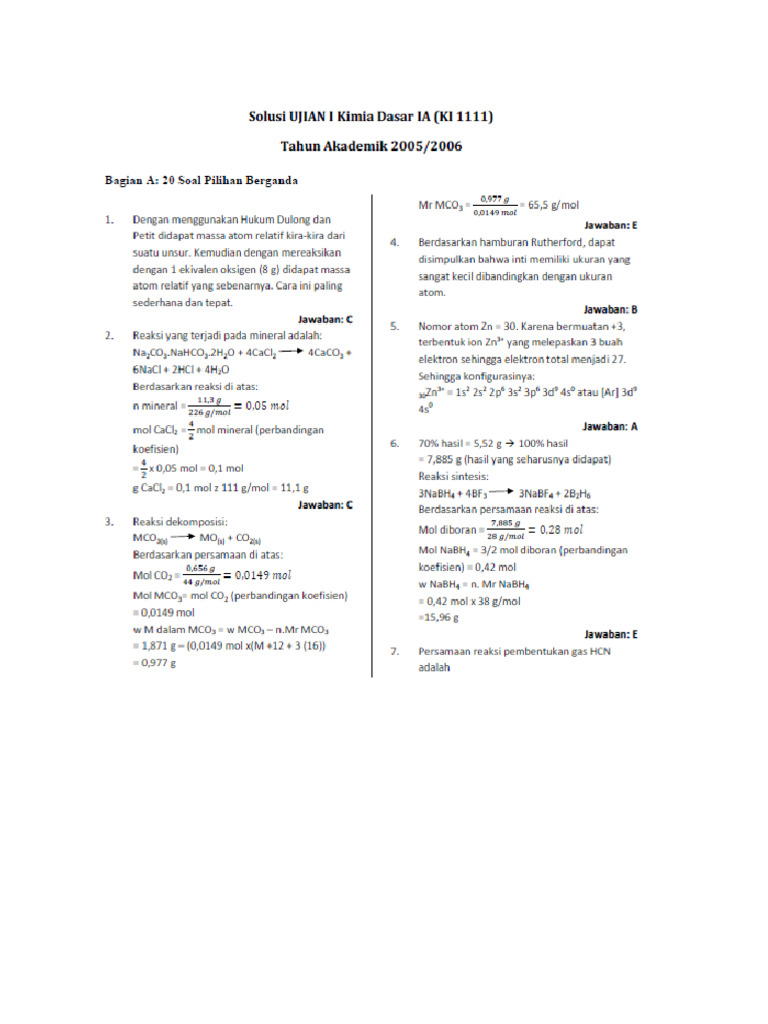 Solusi Soal Itb 2005 2006 | PDF