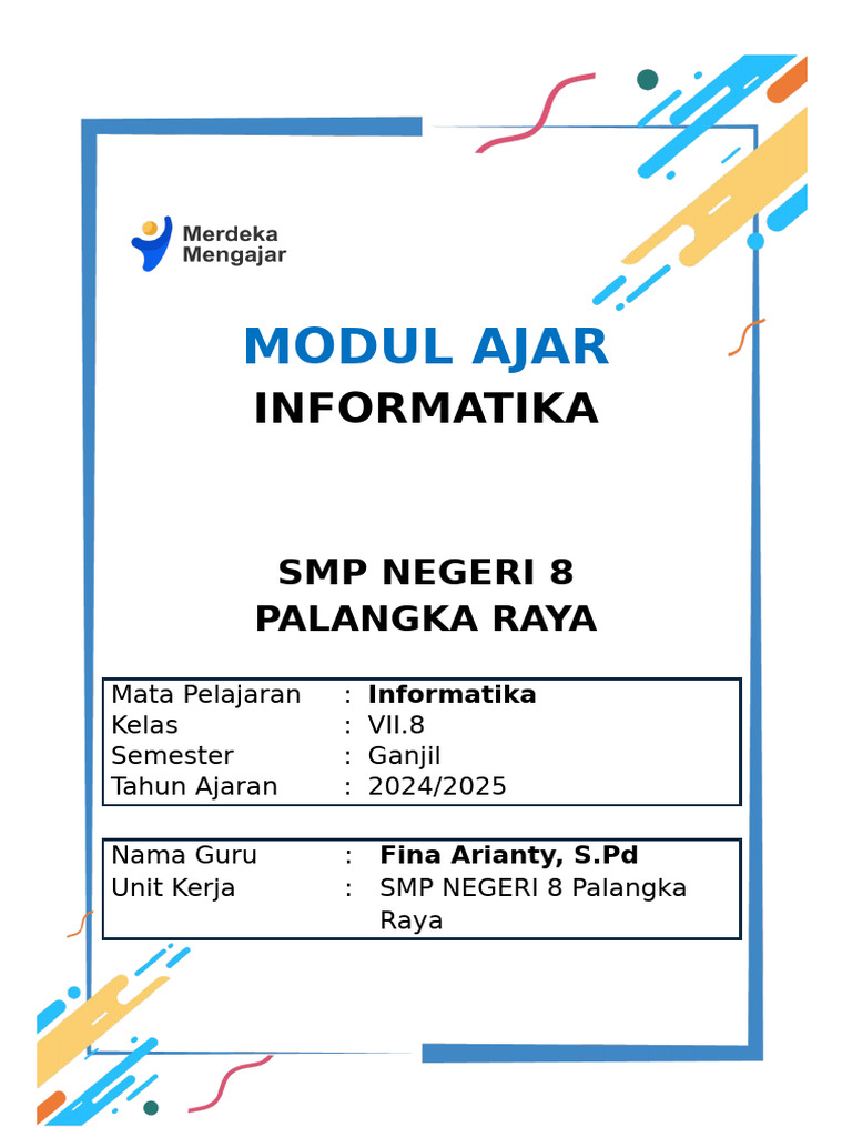 Modul Ajar Informatika Kelas Vii | PDF