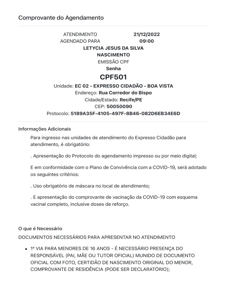 Comprovante CPF | PDF