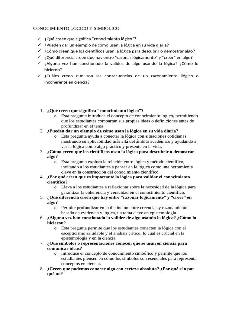 Conocimiento Lógico y Simbólico | PDF | Conocimiento | Lógica