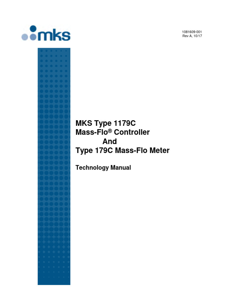 MKS Type 1179C Mass-Flo Controller and Type 179C Mass-Flo Meter | PDF ...