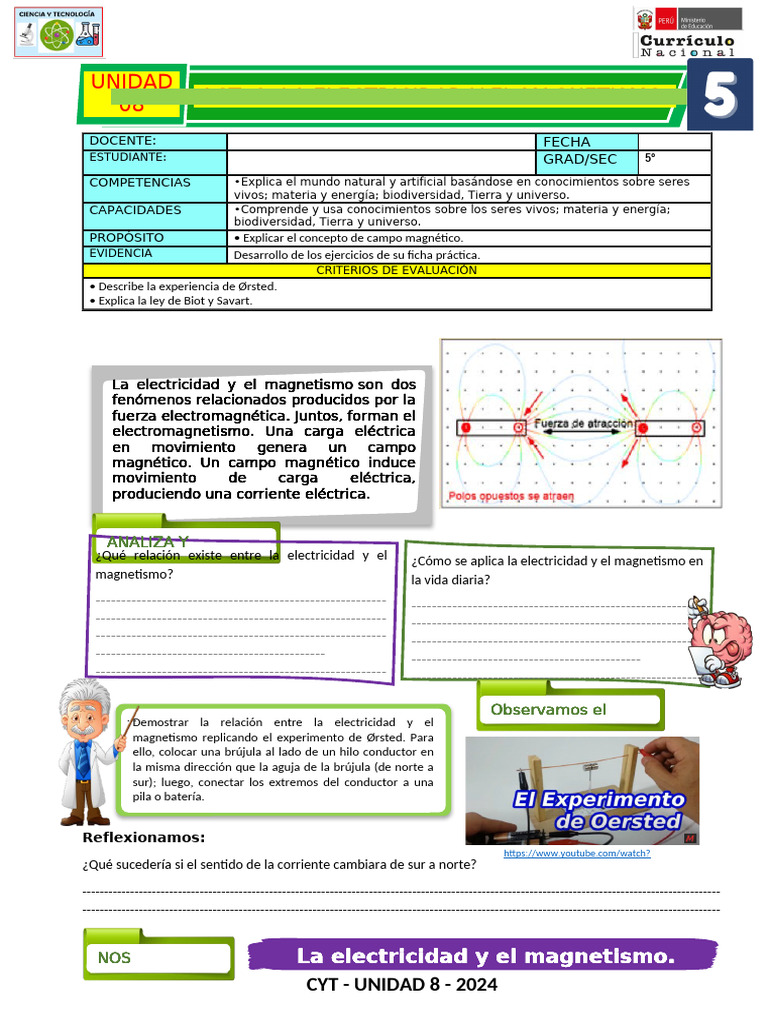 C-5º ACT 3-CYT-UND8 | PDF | Campo magnético | Magnetismo