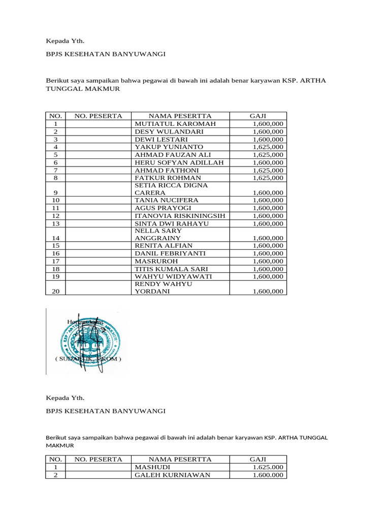 Pernyataan Adalah Karyawan | PDF