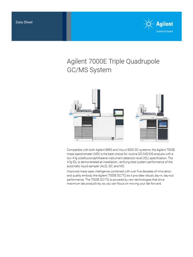 7000e Data Sheet 7000e 5994 0481en Agilent Pdf Gas Chromatography