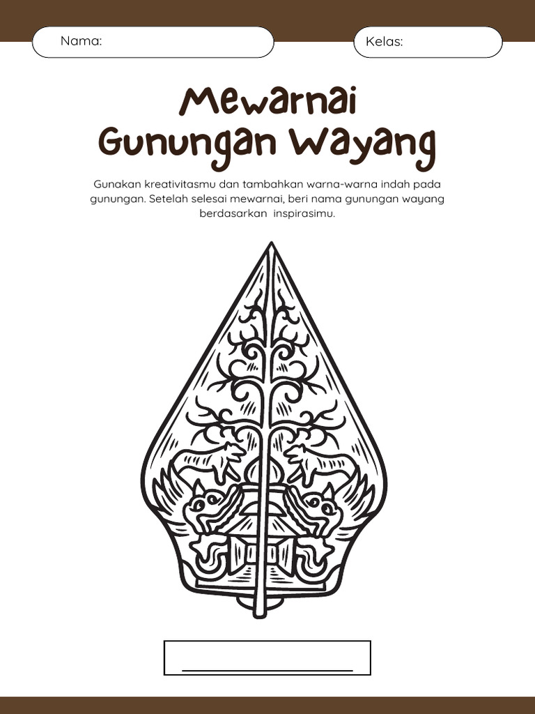 Mewarnai Gunungan Wayang Lembar Kerja Coklat Ilustrasi - 20240924 ...