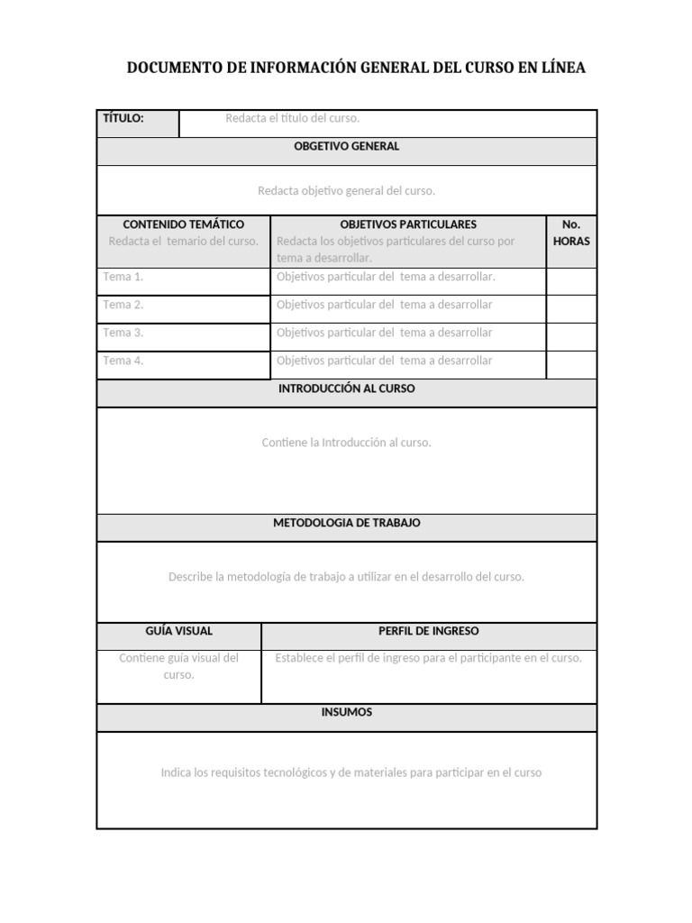 Información General del Curso Online | PDF | Arte
