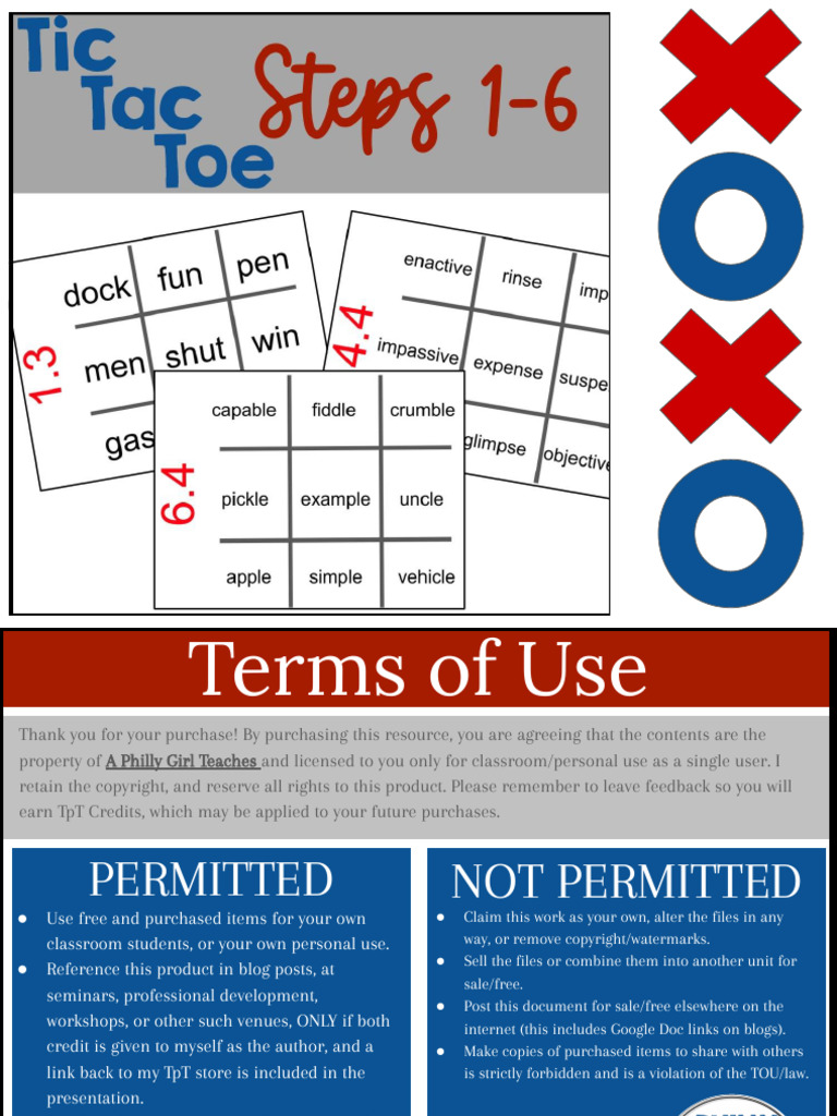 10 - Reading System Tic-Tac-Toe For Steps 1-6, 4th Edition | PDF ...