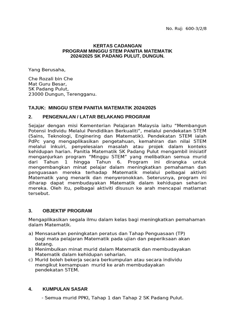 Kertas Kerja Minggu STEM | PDF