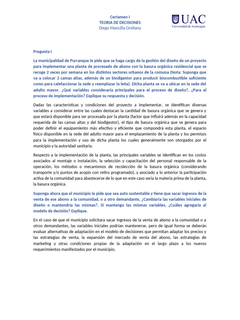 Certamen 1 TEDEIN | PDF | Regresión lineal | Análisis de regresión