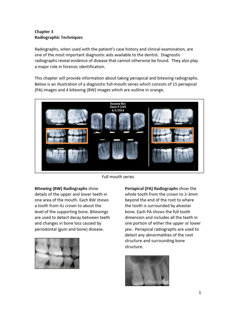 Chapter 3 - Radiographic Technique | PDF | Dental Anatomy | Human Tooth