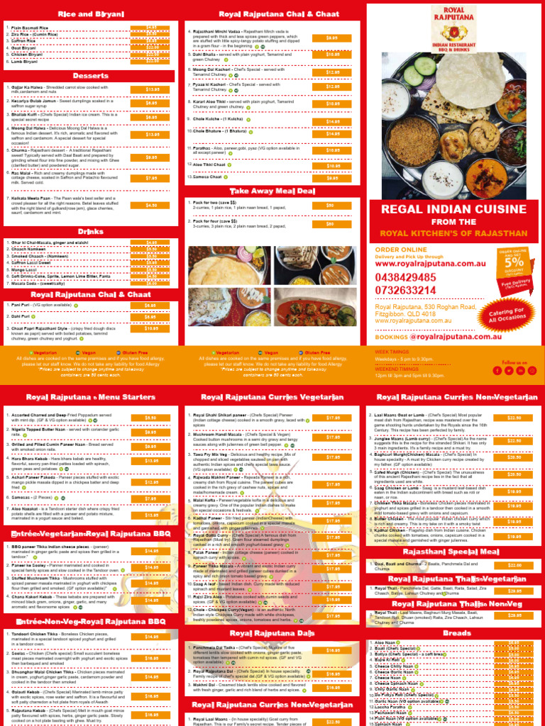 Rajasthani Cuisine Menu | PDF | Indian Cuisine | Curry