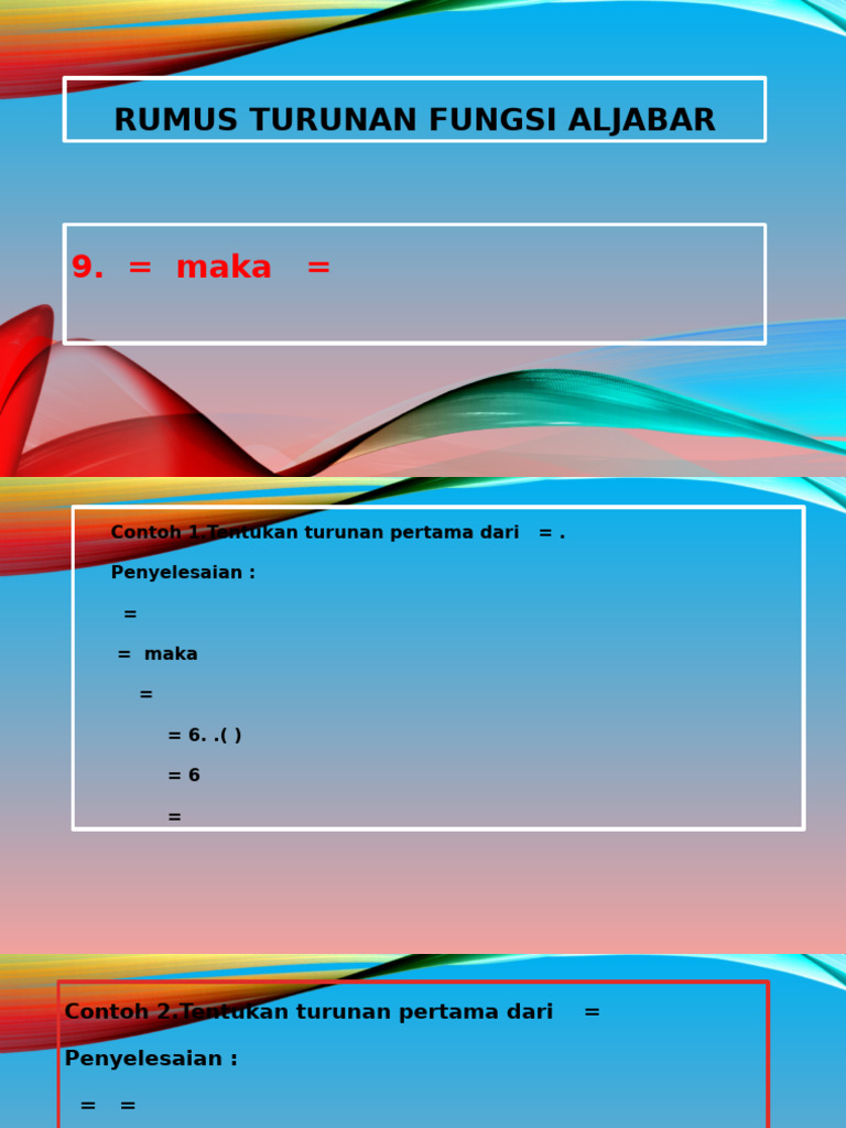 Turunan Fungsi Aljabar Part 4. Rumus Turunan | PDF