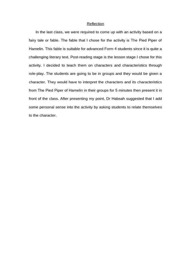 Reflection Fables and Folklore | PDF