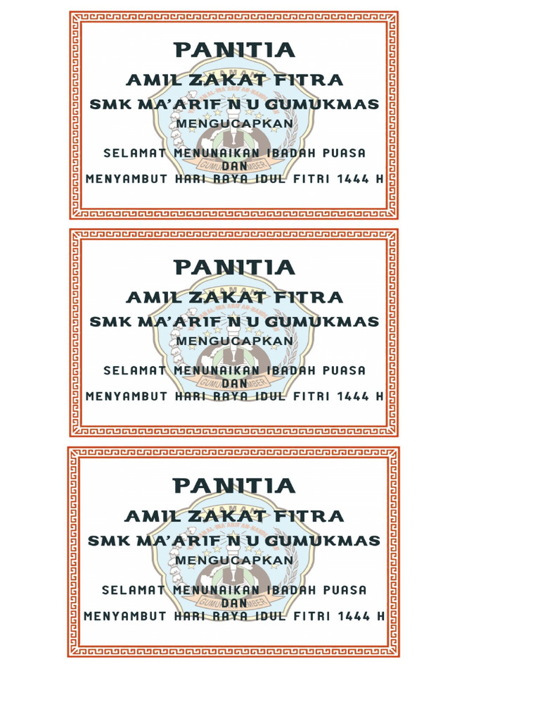 Format Panitia Zakat | PDF