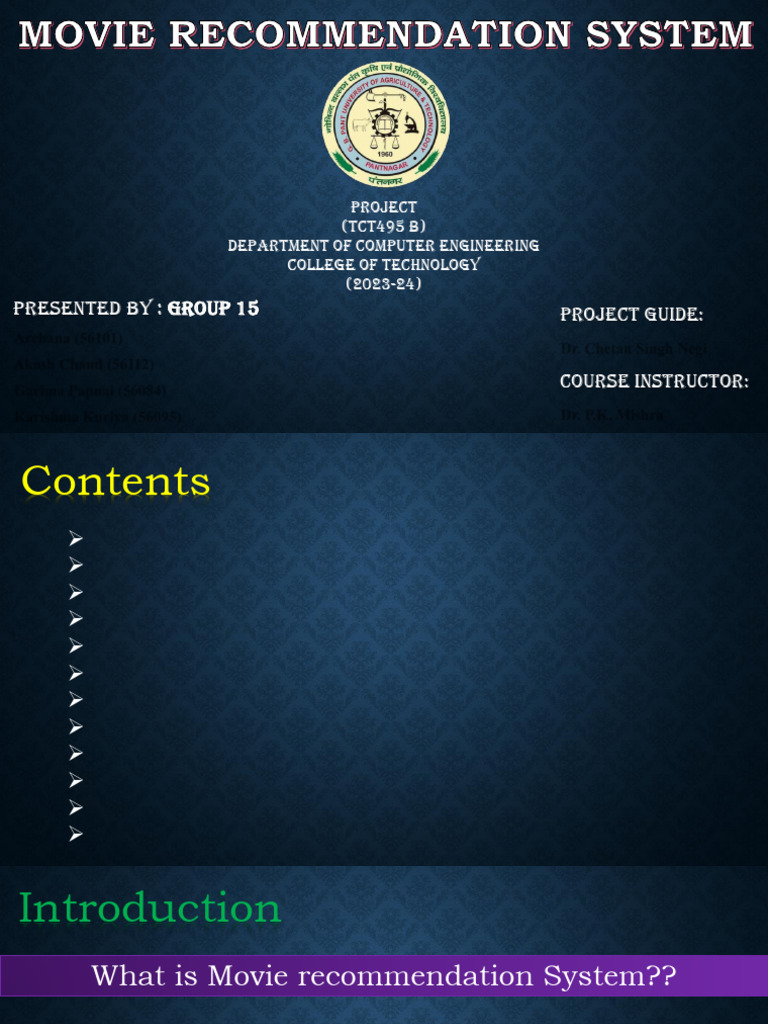 MOvie Recommendation System Project Report | PDF | Computing | Information Science