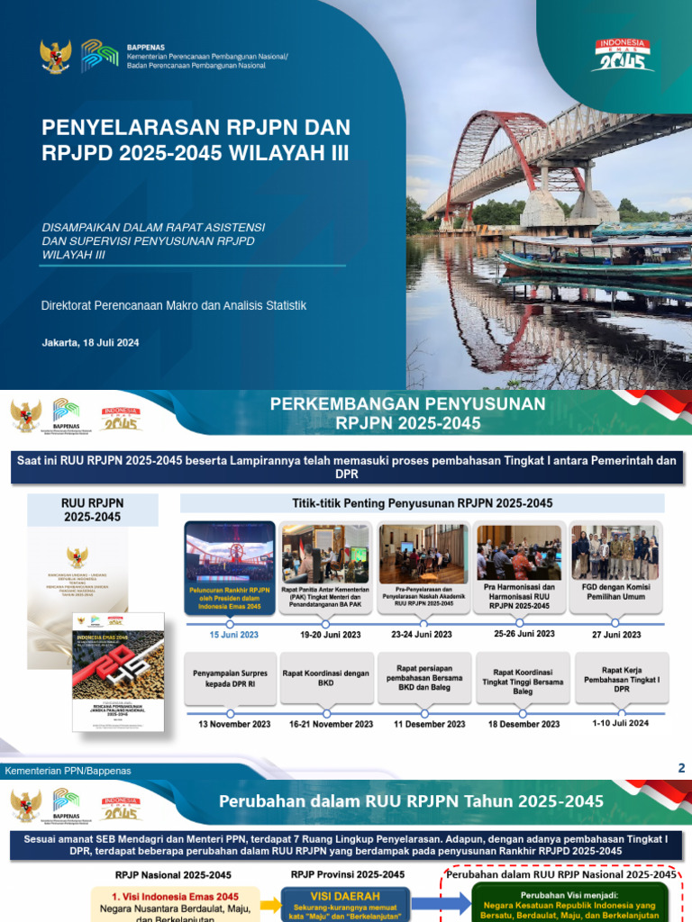 (180824) Penyelarasan RPJPN Dan RPJPD 2025-2045 Wilayah Iii | PDF