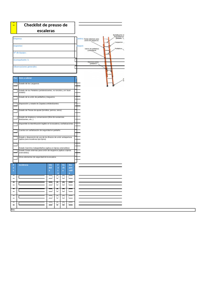 Checklist Preuso Escaleras | PDF