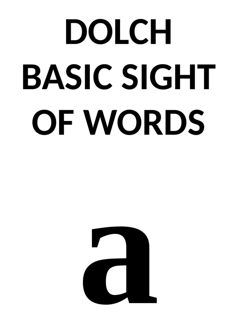 Dolch Basic Sight of Words PPT 3 | PDF