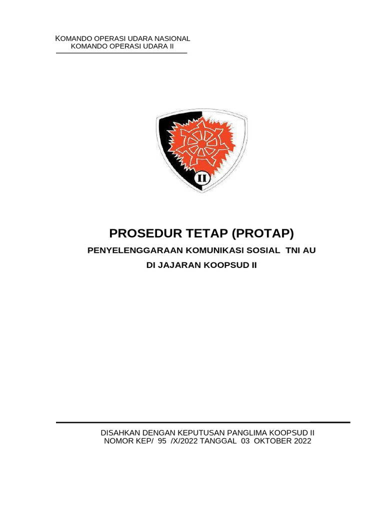 Protap Komsos TNI AU di Koopsud II | PDF | Politik | Teknologi & Rekayasa