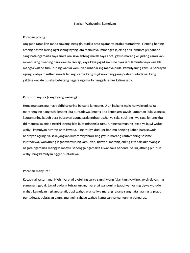 Naskah Wahyuning Kamulyan | PDF | Agama & Spiritualitas