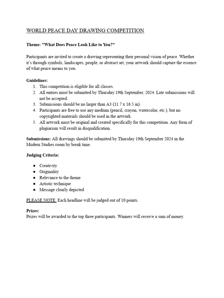 Interact Club Drawing Competition | PDF