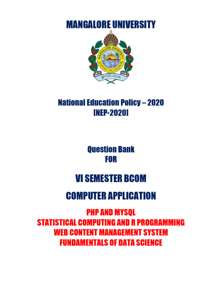 Vi Sem Bcom Computer - Application Question - Bank | PDF | Php | Constructor (Object Oriented ...