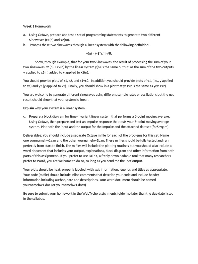 Week 1 Homework Pdf Teaching Methods And Materials