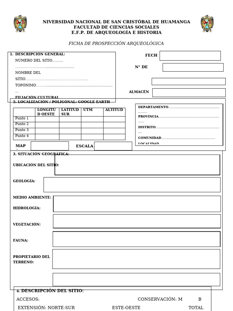 Ficha de Registro Completa Arqueologica | PDF | Arqueología
