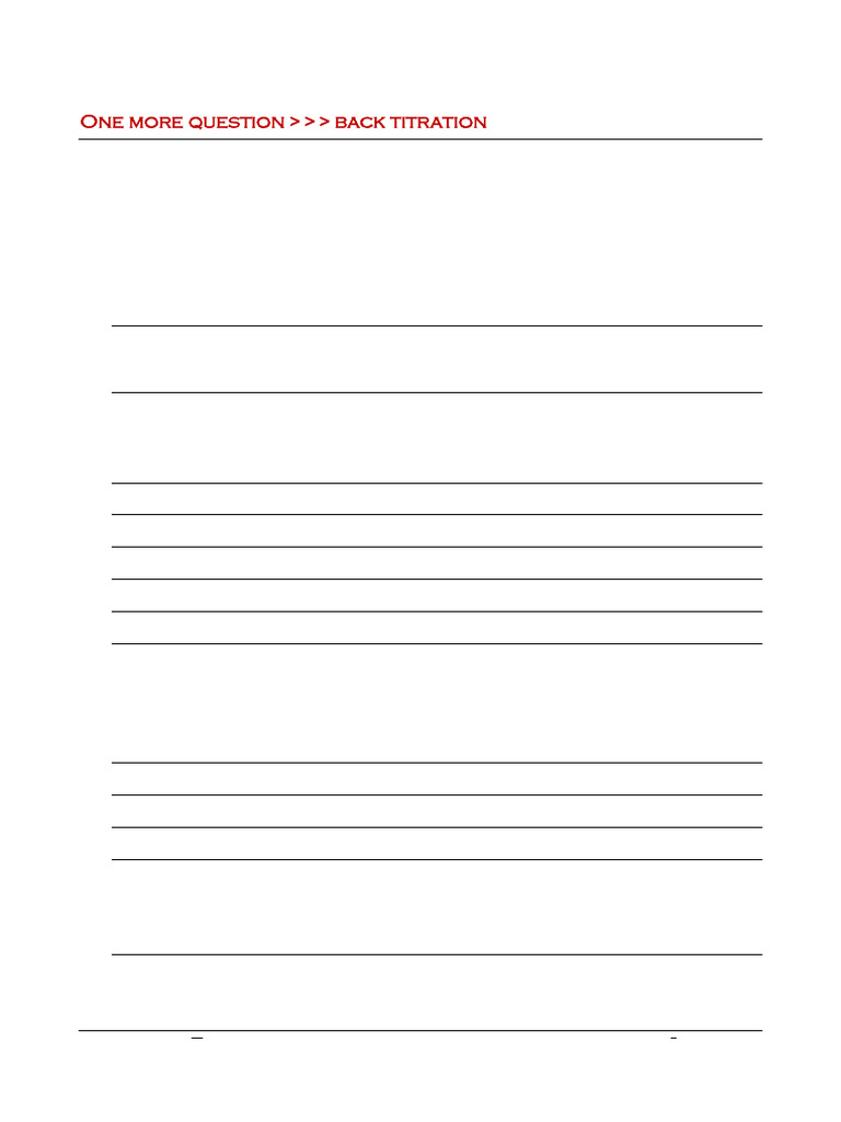 Back Titration 2 | PDF