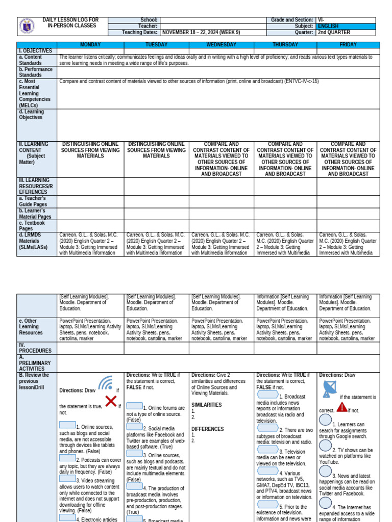 Q2_ENGLISH_DLL_WEEK 9 | PDF | Streaming Media | Mass Media